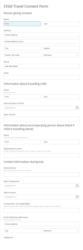 Consent Form Templates | 247FormsBuilder